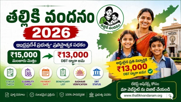 Thalliki Vandanam 2026 – Status Check, Eligibility & Payment Date